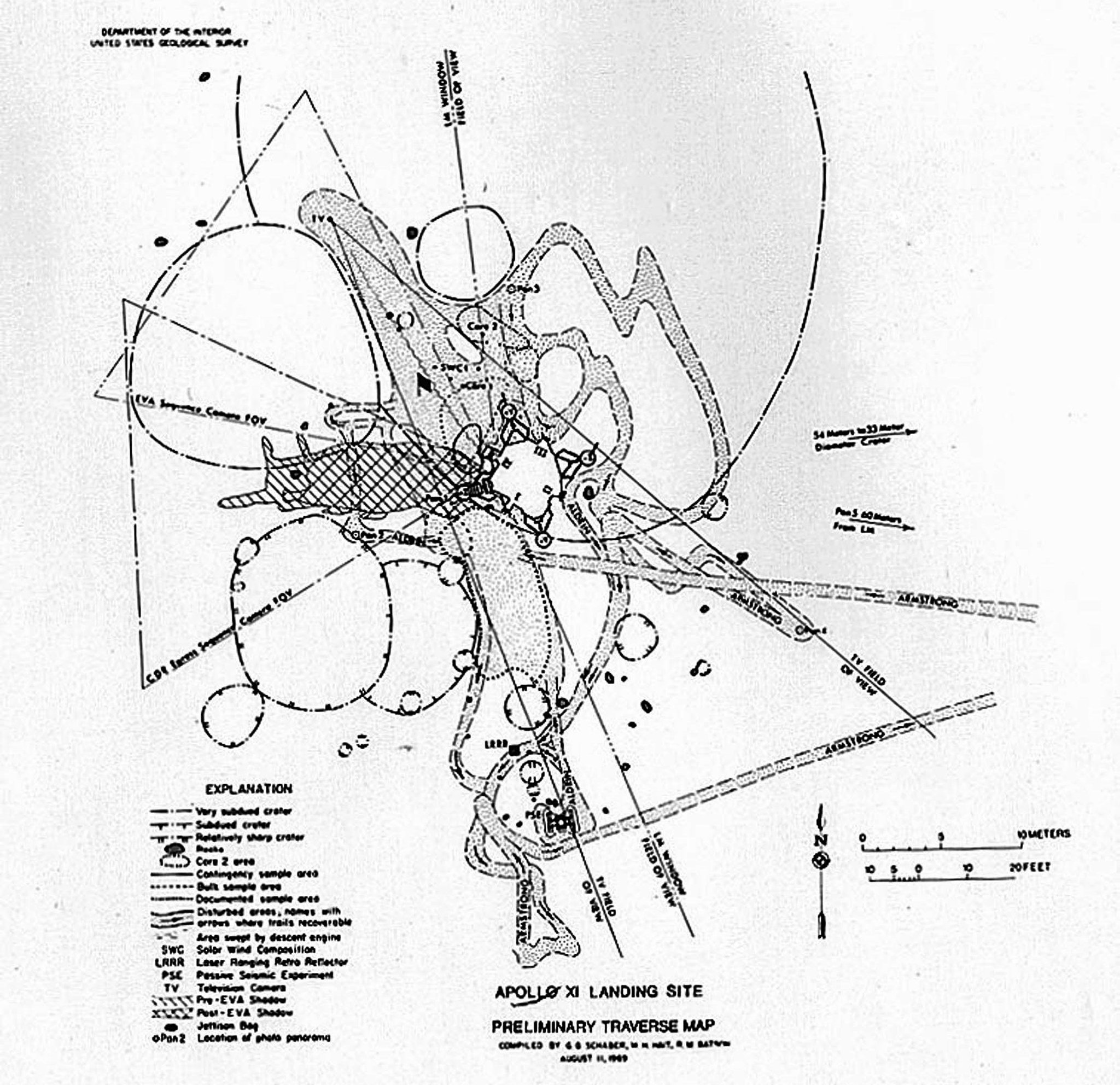 Apollo 11 Landing Site Map