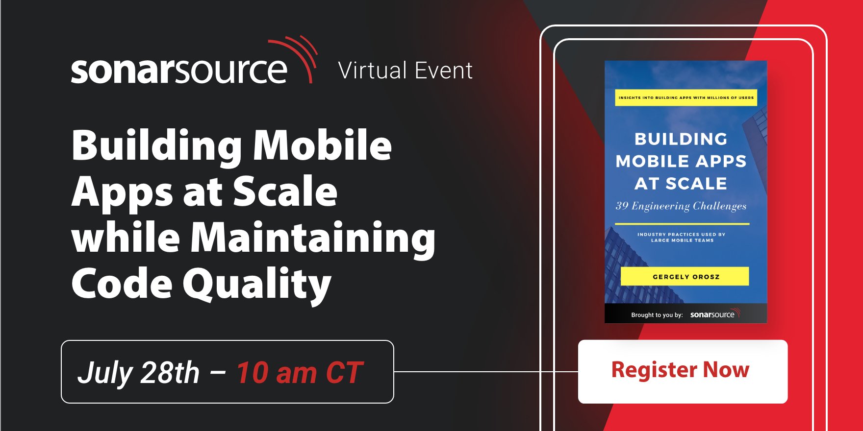 SonarSource on Twitter: "[WEBINAR] Join us on July 28th @ 10am CDT as we discuss Building Mobile ...