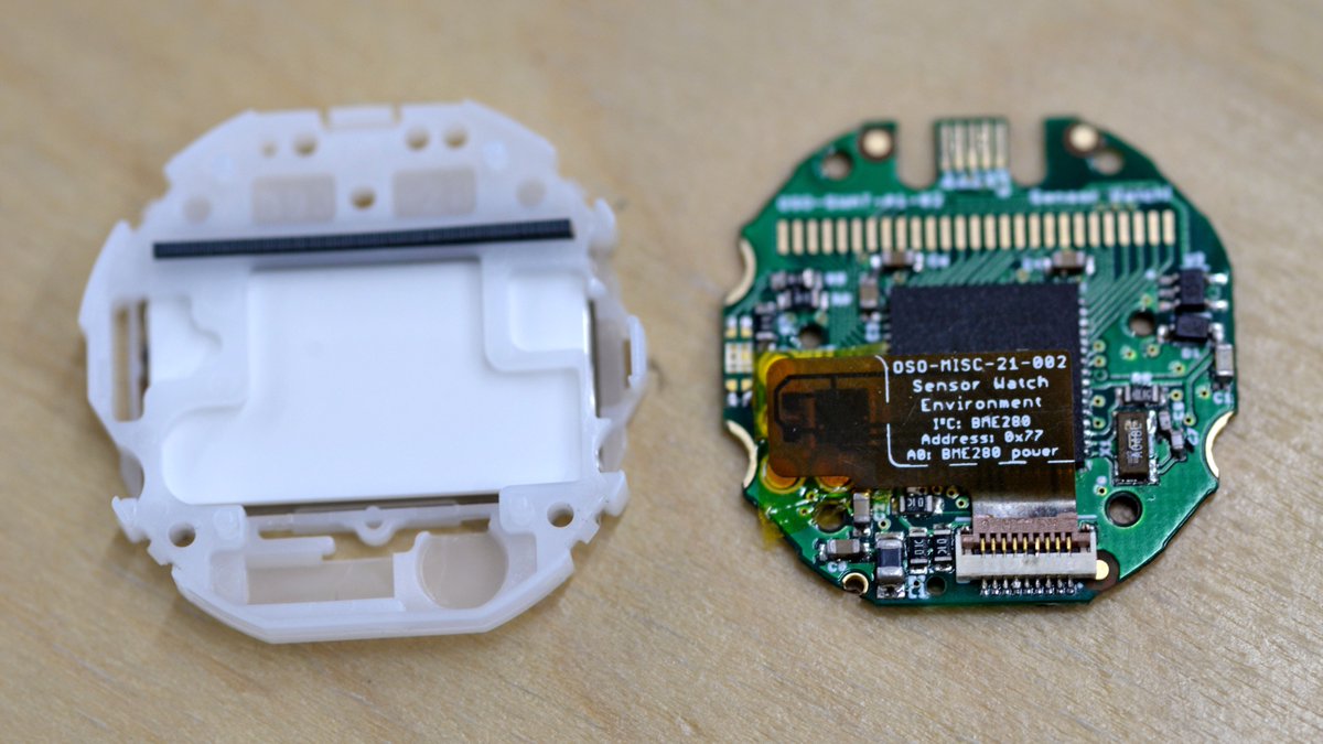 The Sensor Watch + environment sensing flex PCB, all assembled and ...