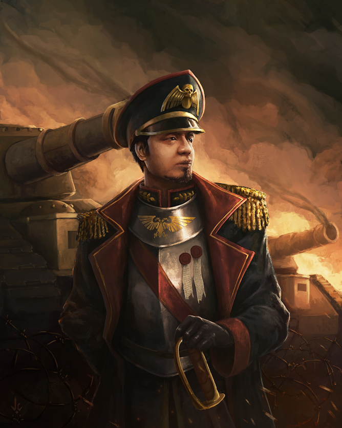 espejo realce Jugar con warhammer commissar art quemado Intenso Policía