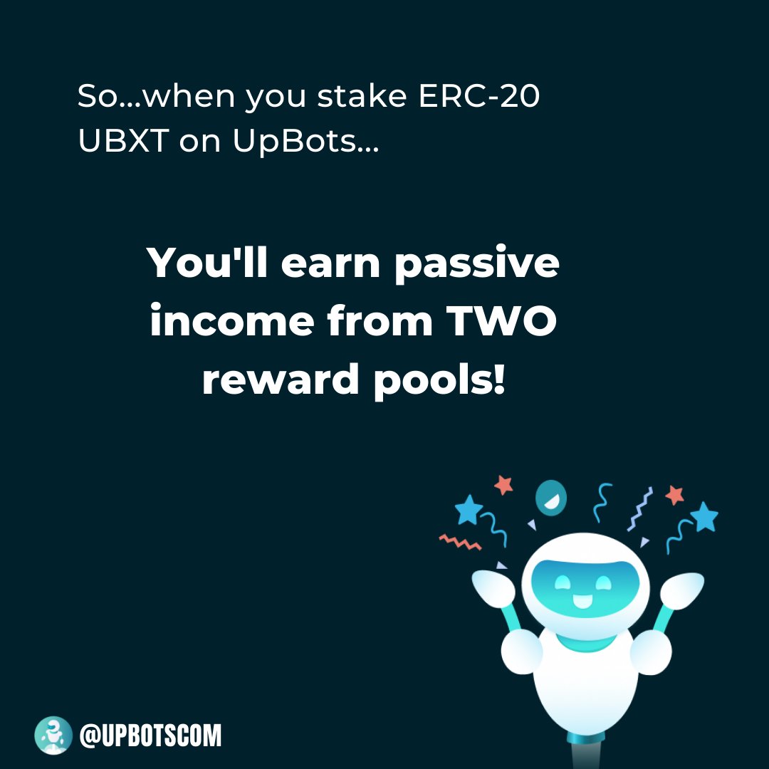 UpBots on Twitter: "That means ERC-20 stakers earn passive income from TWO reward pools!🏊‍♂️…