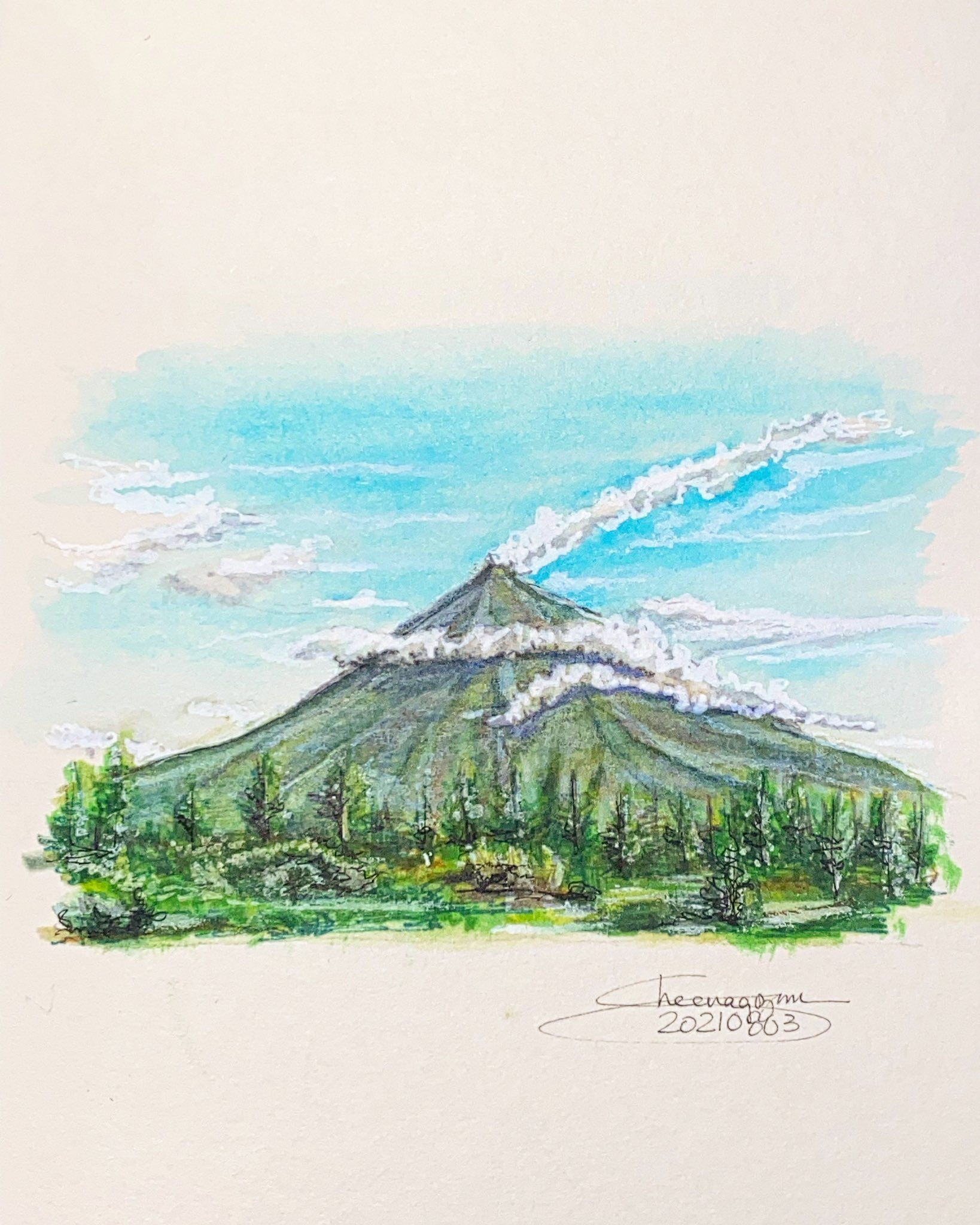 Mayon Volcano Drawing