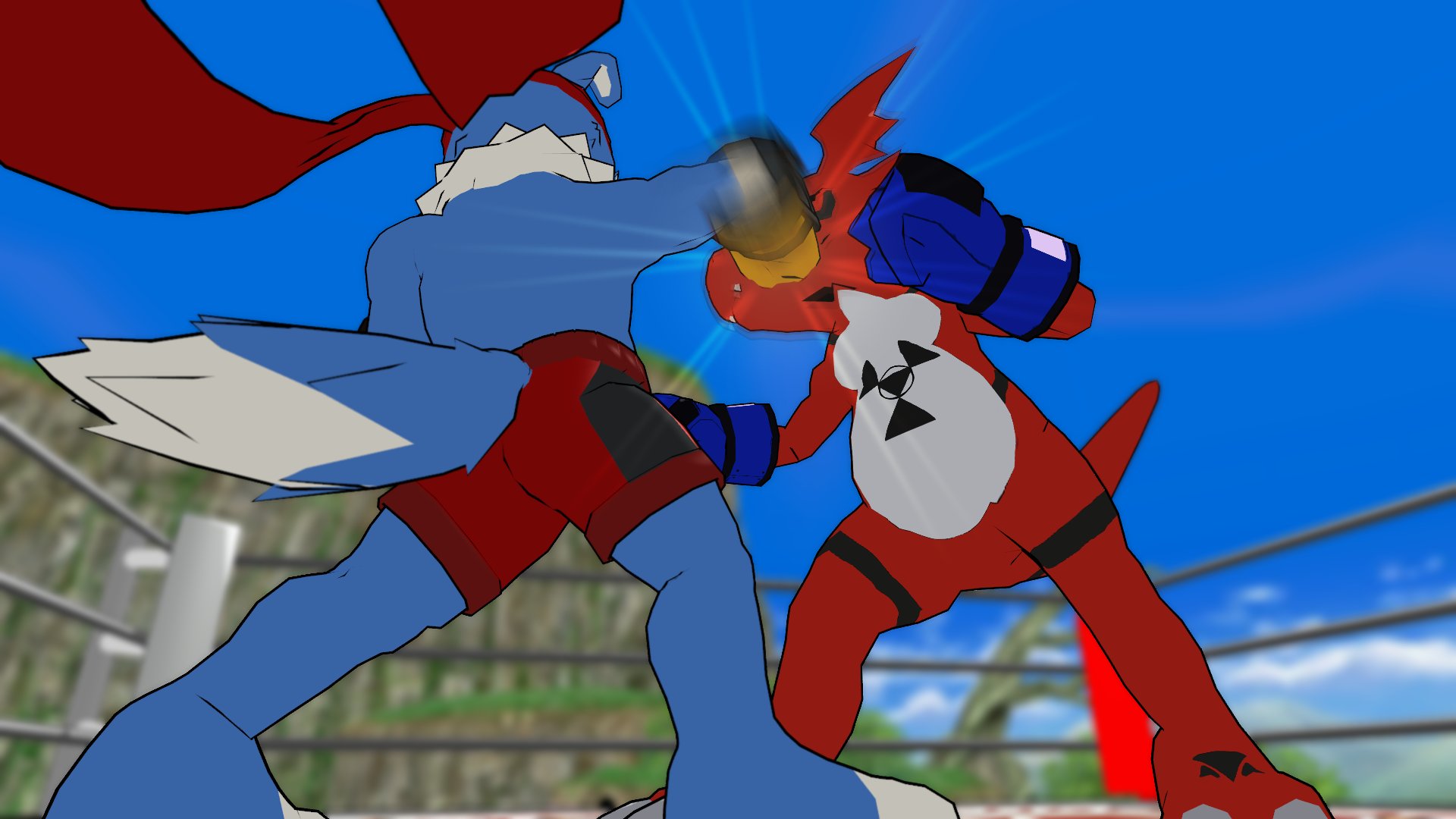 Jarfox tweeting furry trash🦊 on Twitter: "Gaomon barely feels the dino-dragon's punches, those ...