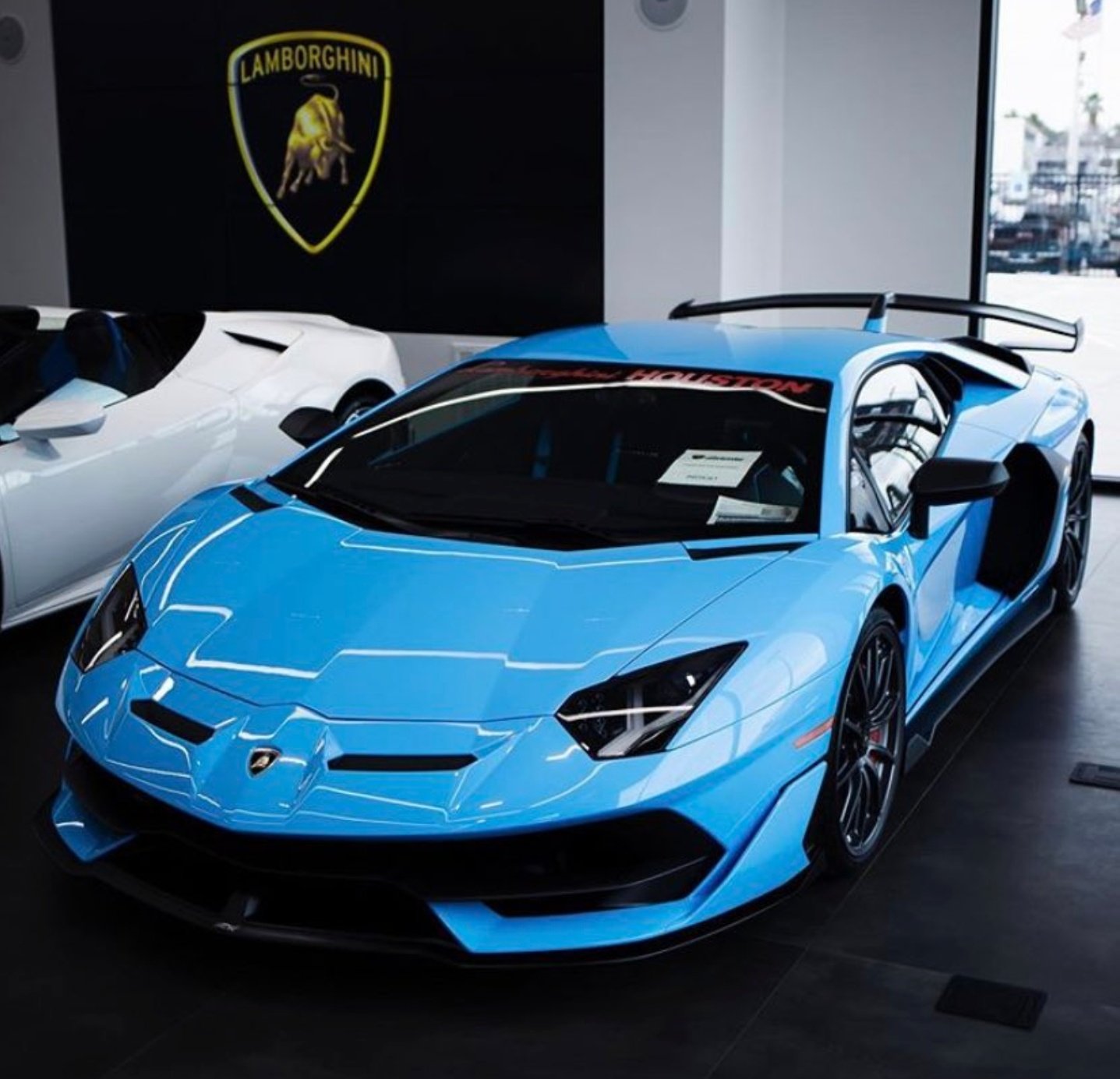 Baby Blue Lamborghini Aventador