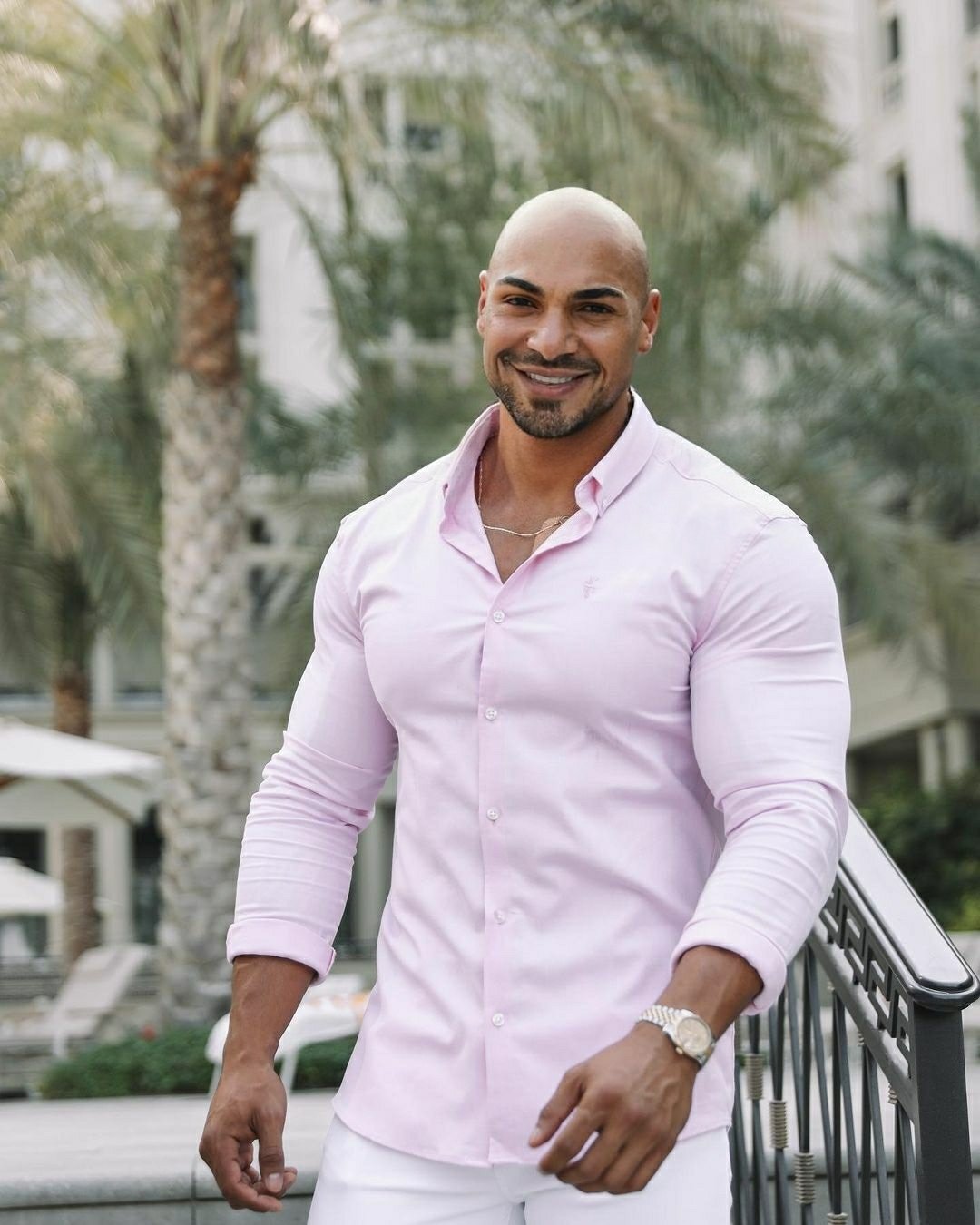 Bald Bodybuilders on Twitter: "Andrei Deiu, showing off his body in a tight dress shirt #edit ...