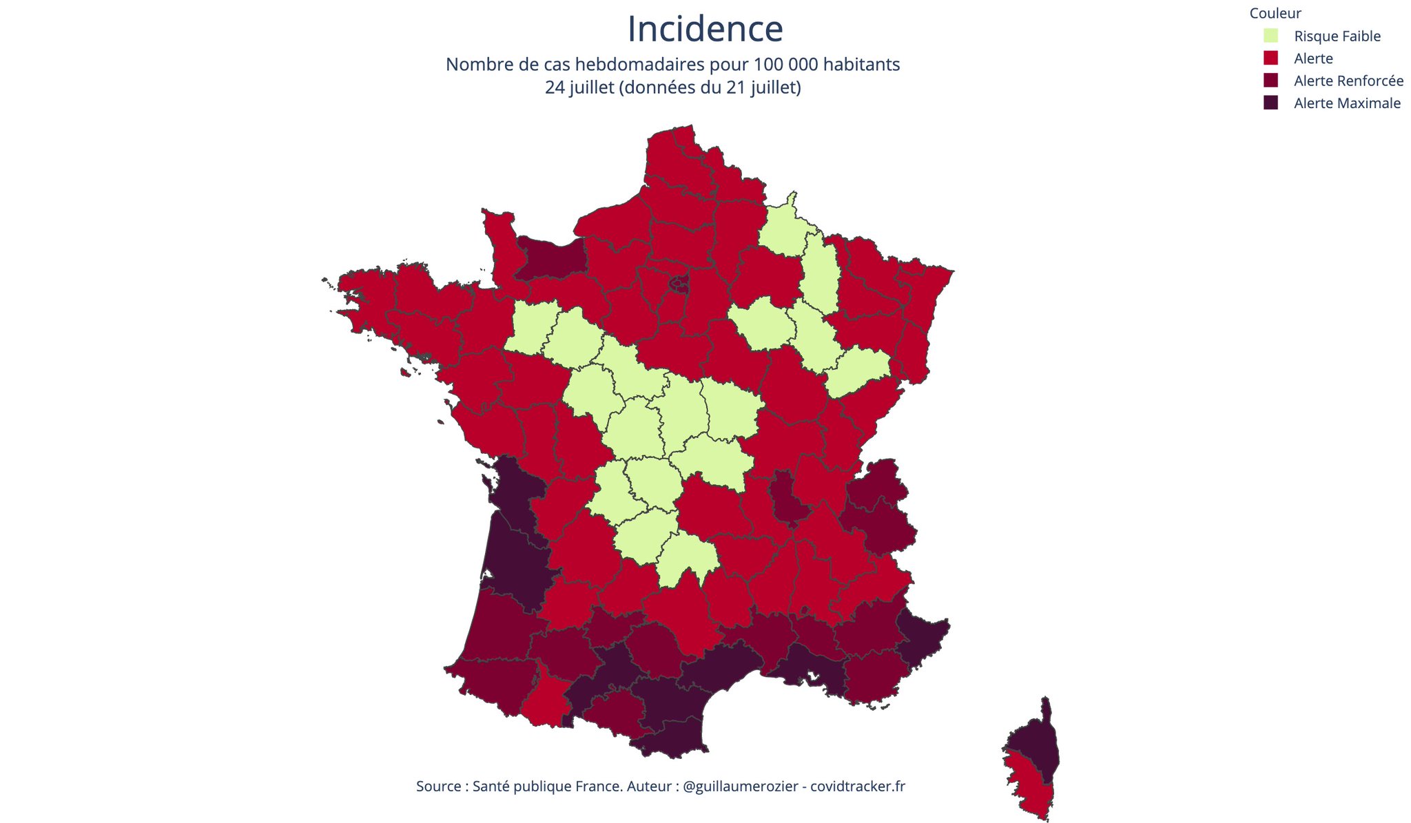 🤖 CovidTracker Bot on Twitter: "🔴 84 départements devraient être classés rouge, car ils ...
