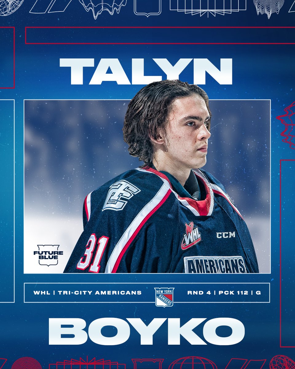 NYR select 6-foot-8 goalie Talyn Boyko (WHL) at No. 112. : r/rangers