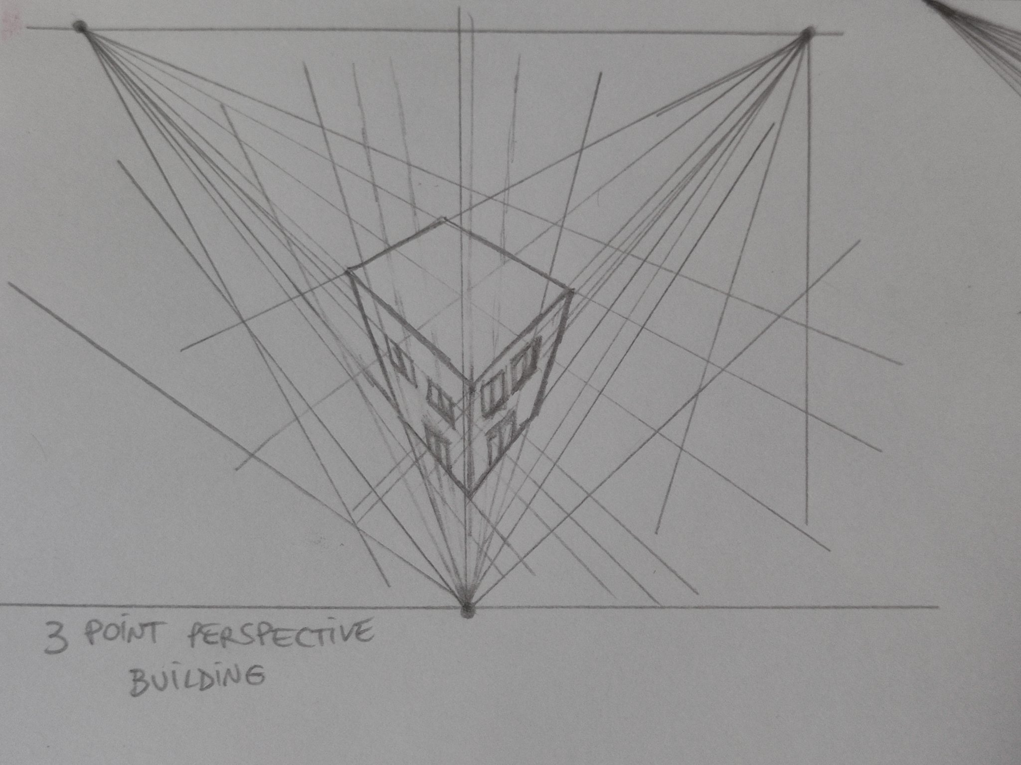 3 Point Perspective Drawing Birds Eye View