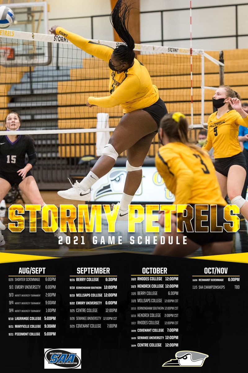 Oglethorpe Stormy Petrel Volleyball on Twitter: "Mark your calendars, the Stormy Petrels are ...