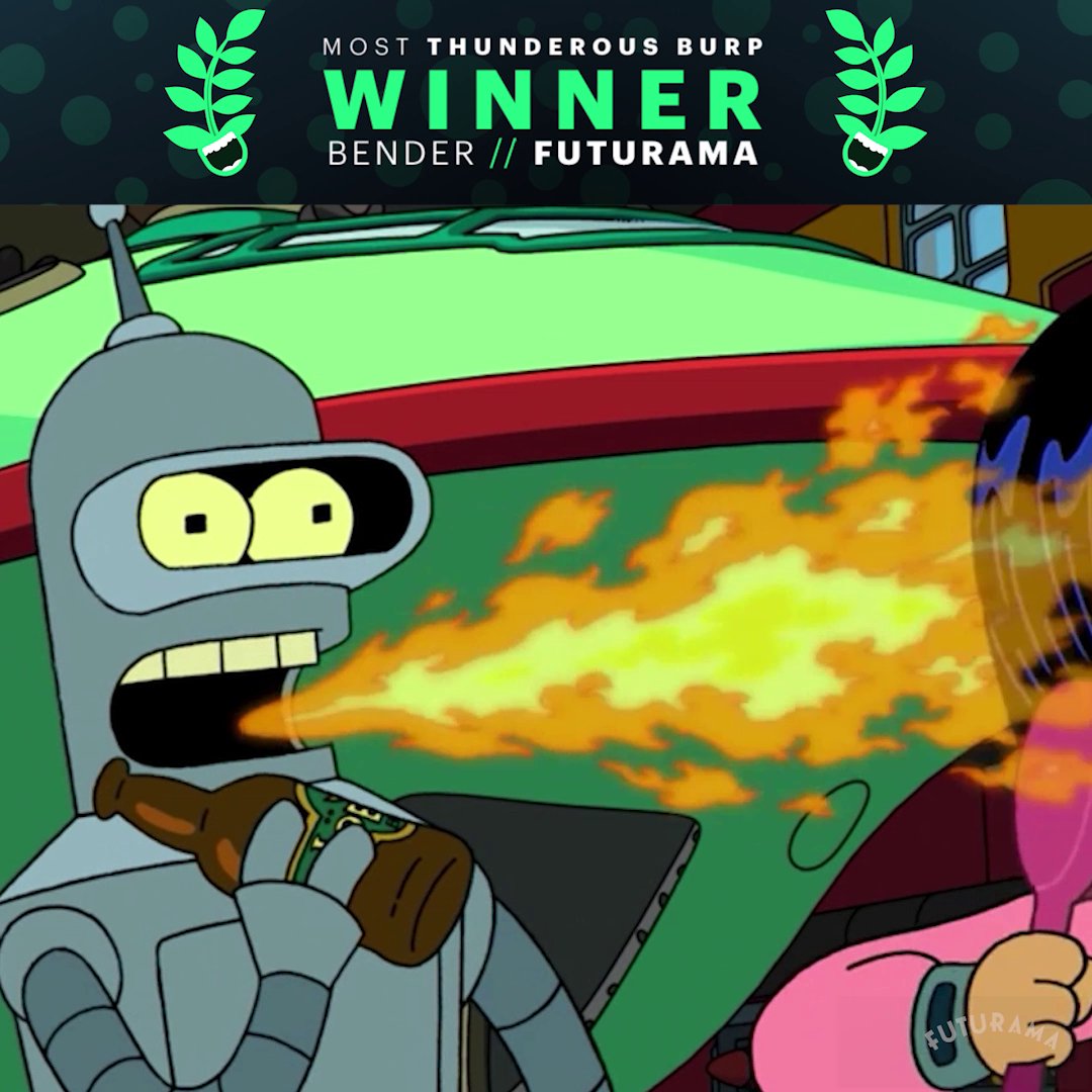 Hulu on Twitter: "He may be a robot, but he burps like a real human. Bender sweeps the Most ...