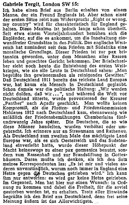 Markus Hesselmann on Twitter: "Gabriele Tergit über „Hetze gegen die Deutschen“, @Tagesspiegel # ...