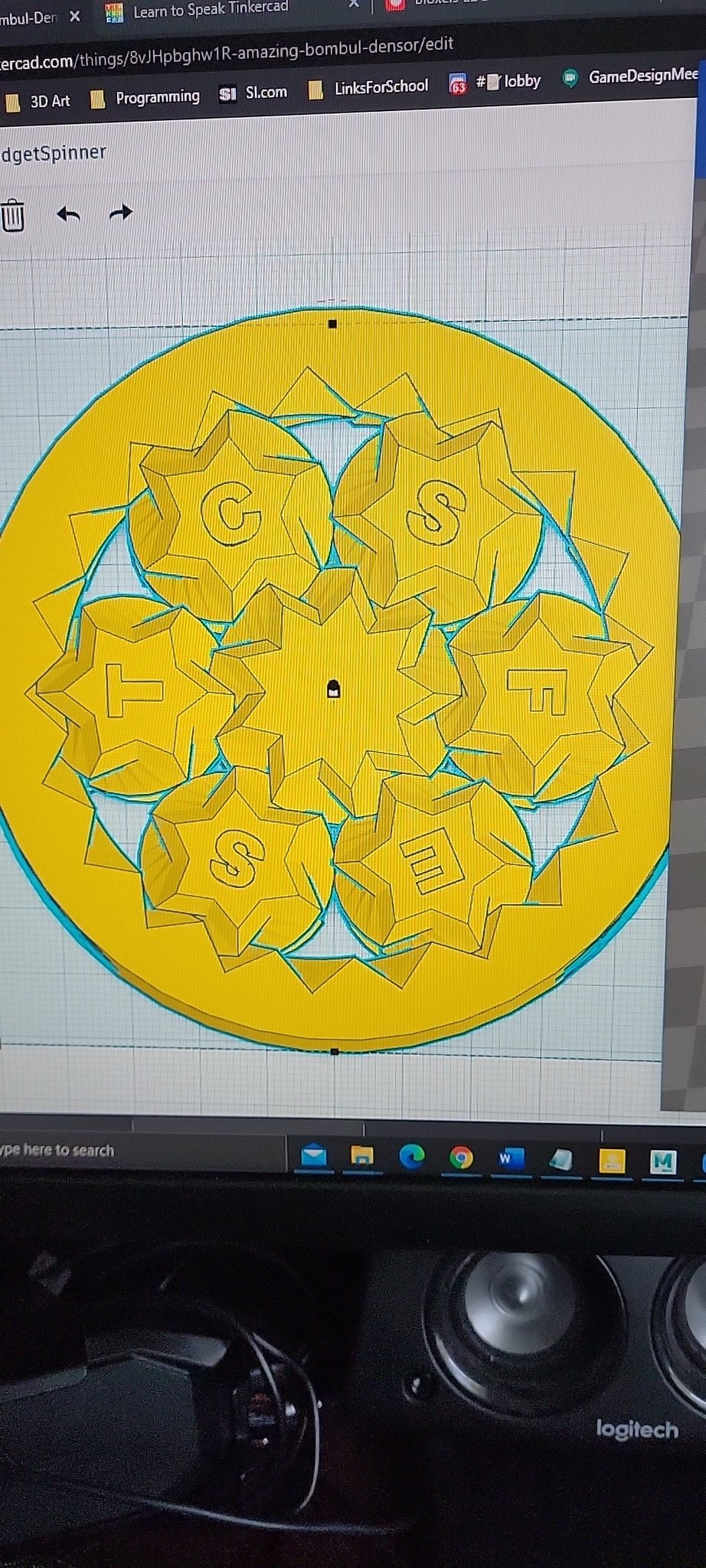 Jeremy Green on Twitter: "My CSFEST 3d print fidget spinner made in ...