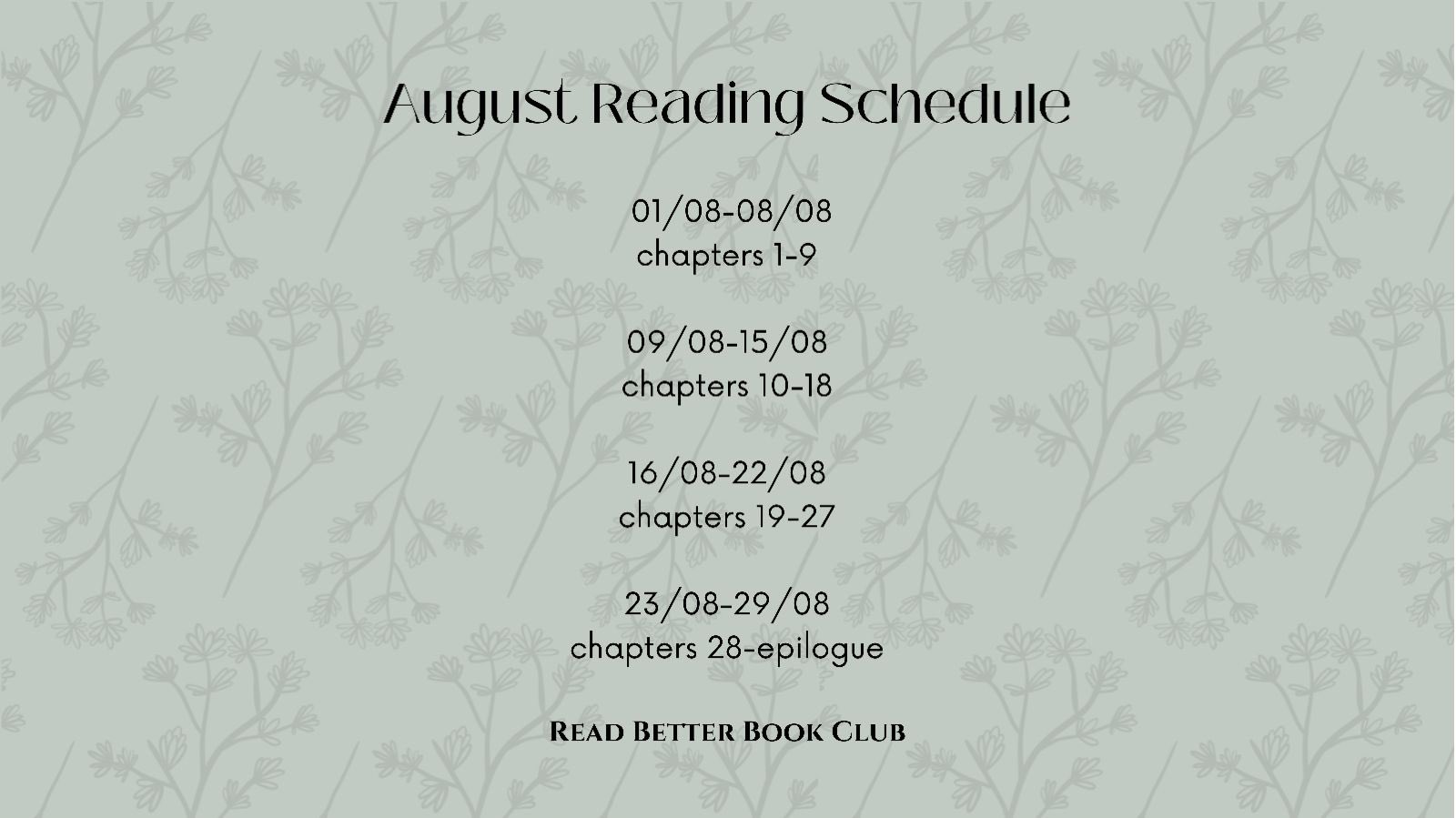 Read Better Book Club on Twitter: "And here’s our reading schedule! We ...