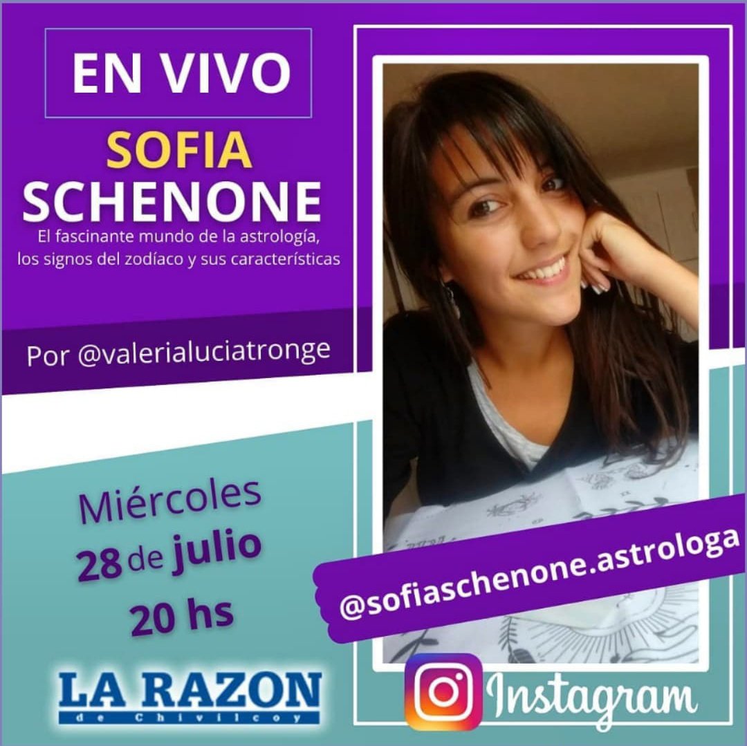ValeriaLucía on Twitter: " Ella es SOFIA SCHENONE -Astróloga- y nos invita a introducirnos al ...