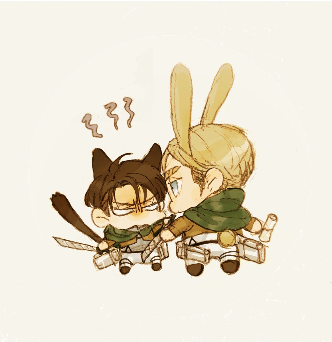 「#eruri 💢🐱🐰 」|七のイラスト