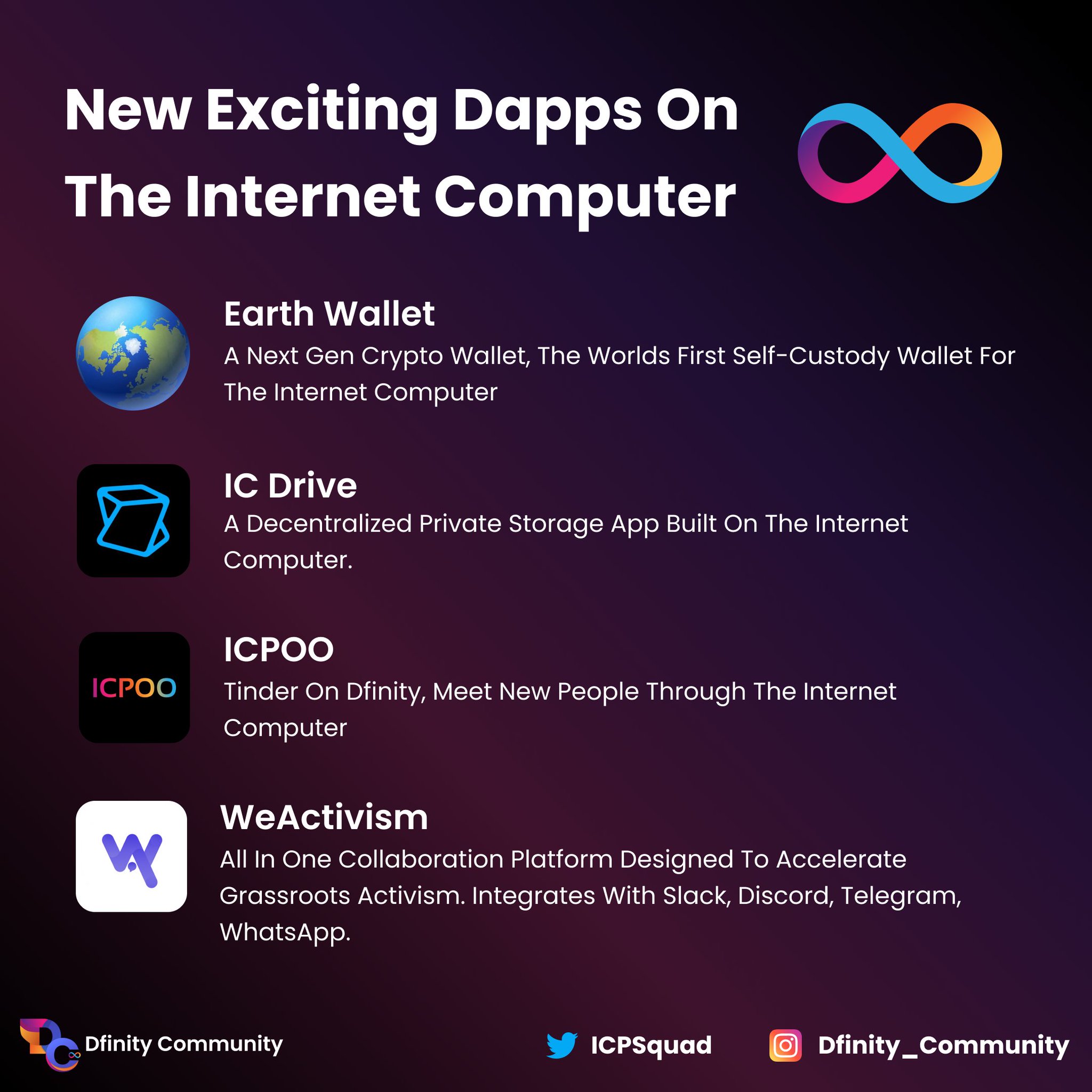 Dfinity Community ∞ on Twitter: "Looking for some cool dapps building the future on the # ...