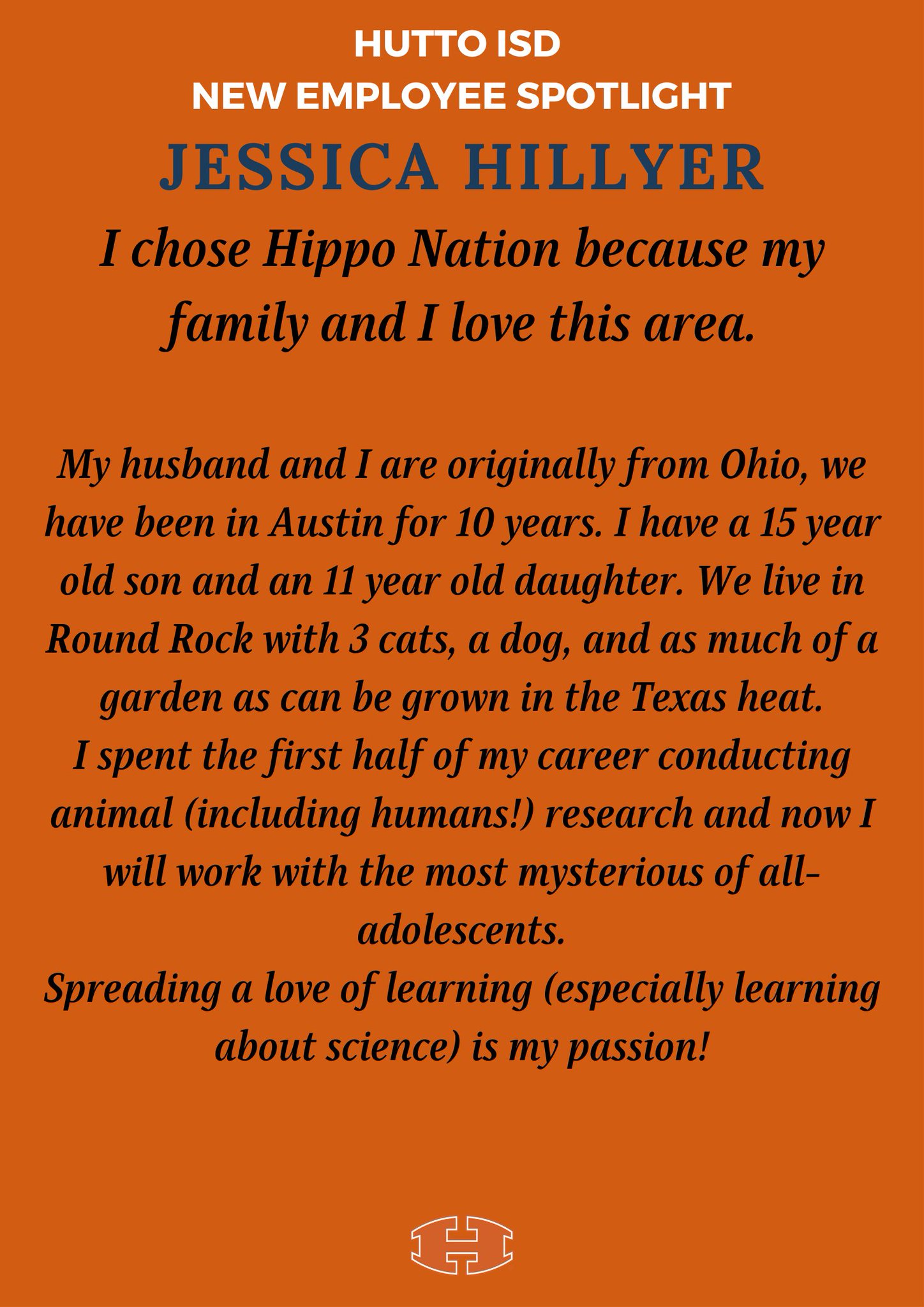 Hutto ISD HR on Twitter: "Welcome to #HippoNation! We're so glad you're here! #HippoNation # ...