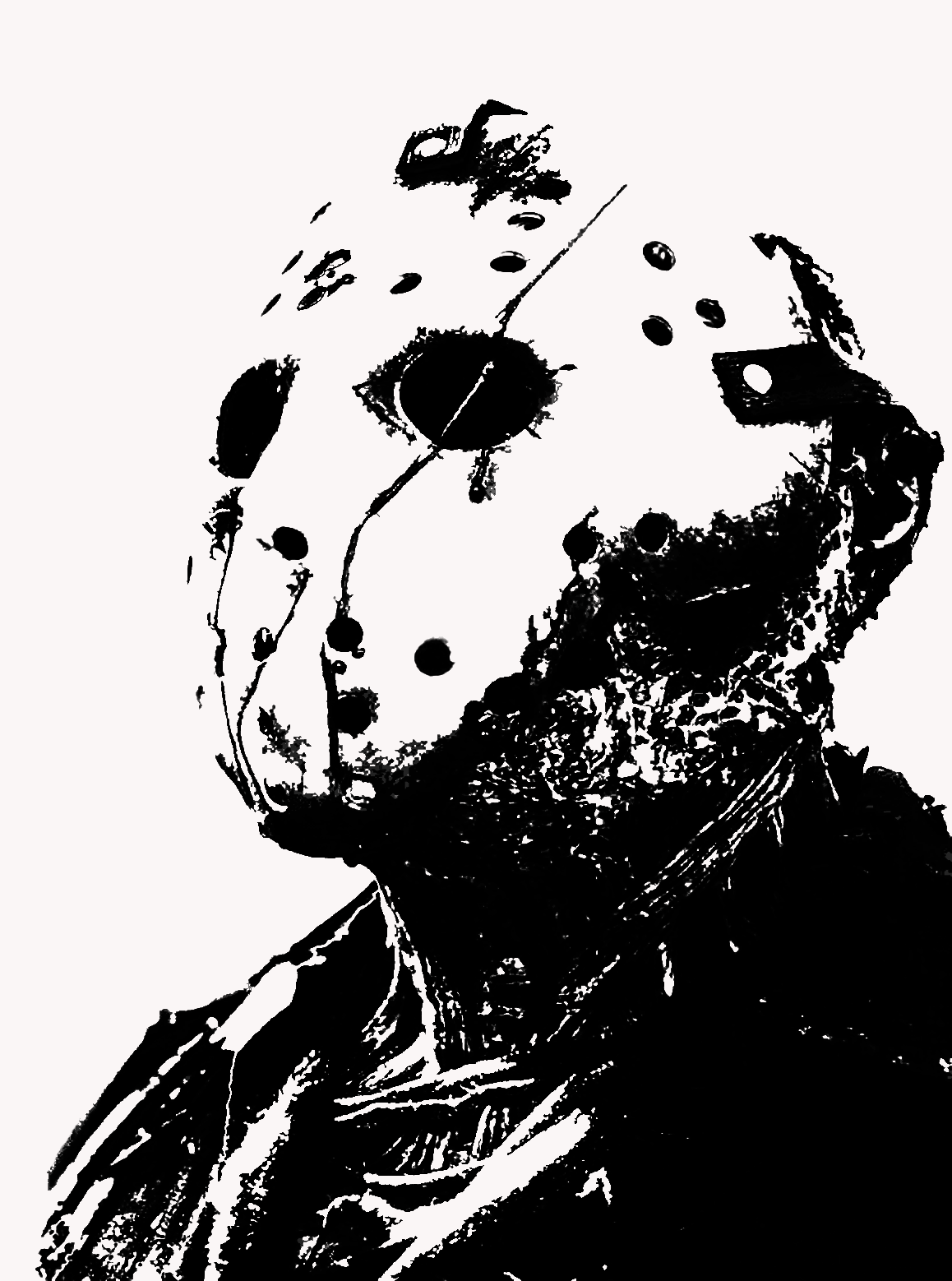 Jason Voorhees Outline Minimalist "Jason Voorhees" Tattoo BlackInk