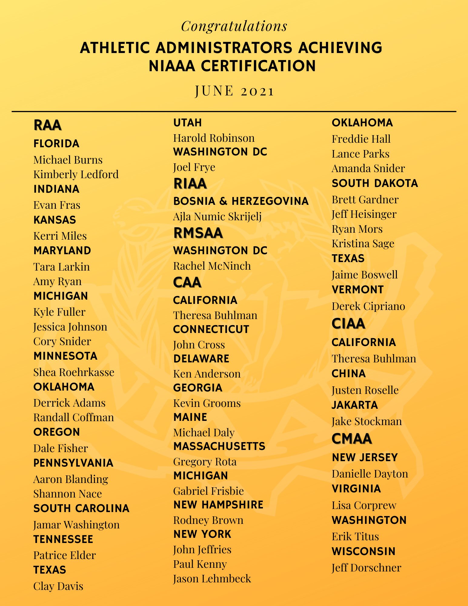 NIAAA on Twitter: "👏 Let's give a round of applause to those who earned NIAAA certifications in ...