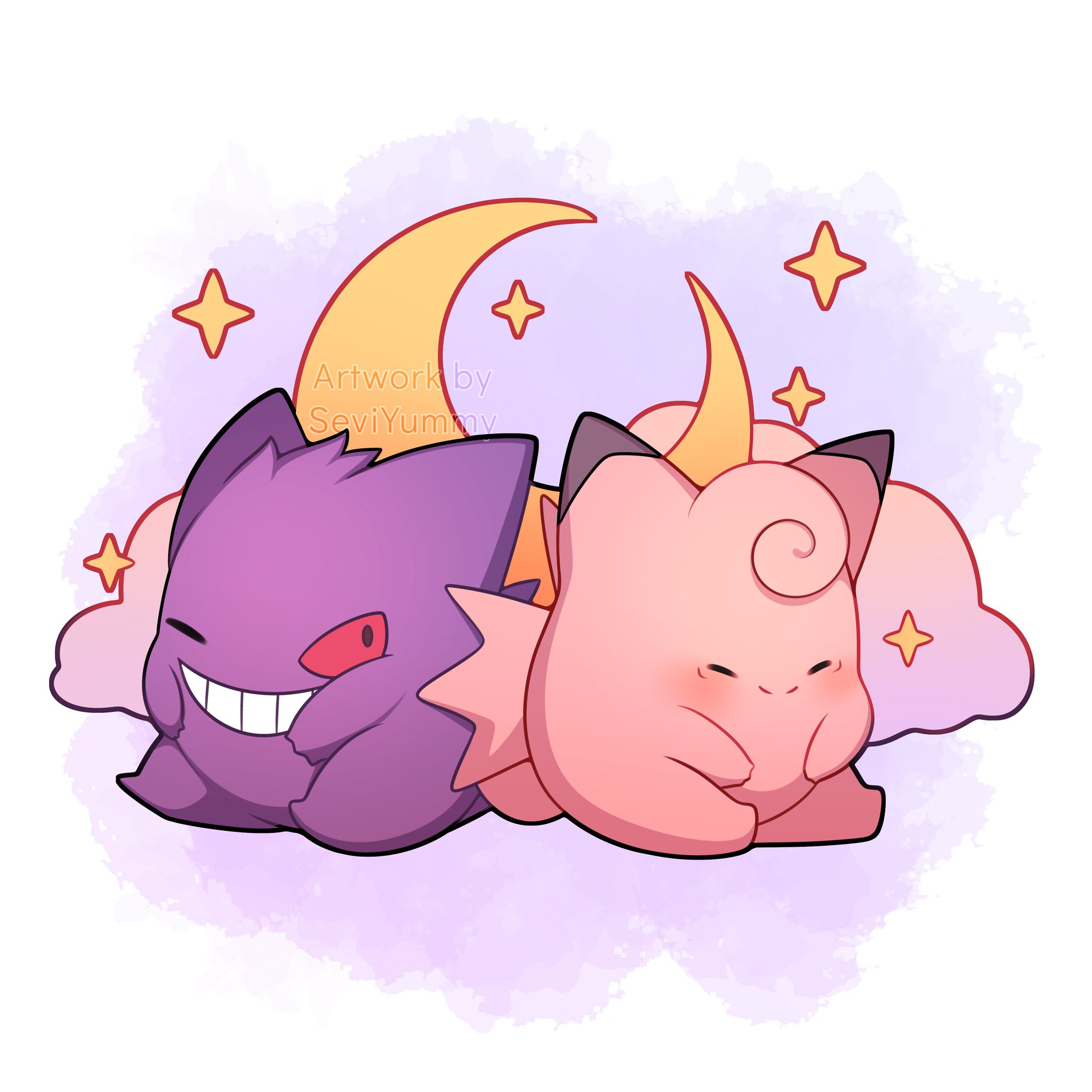 Gengar And Clefable Love
