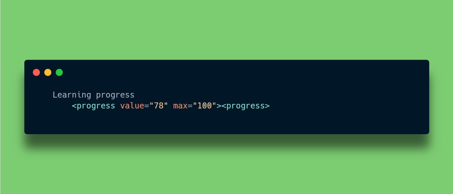codedamn on Twitter: " ️ : This tag shows the progress of a task.…