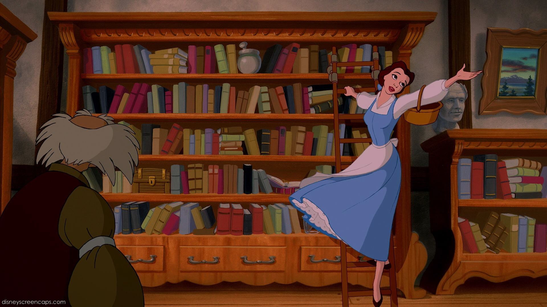Beauty And The Beast Library Wallpaper