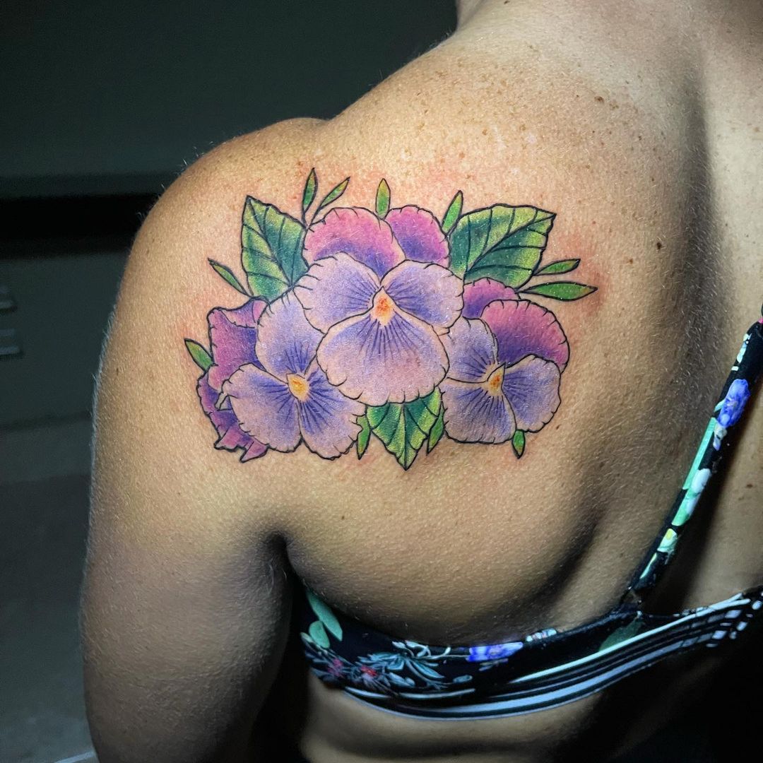 Violet Flower Tattoo