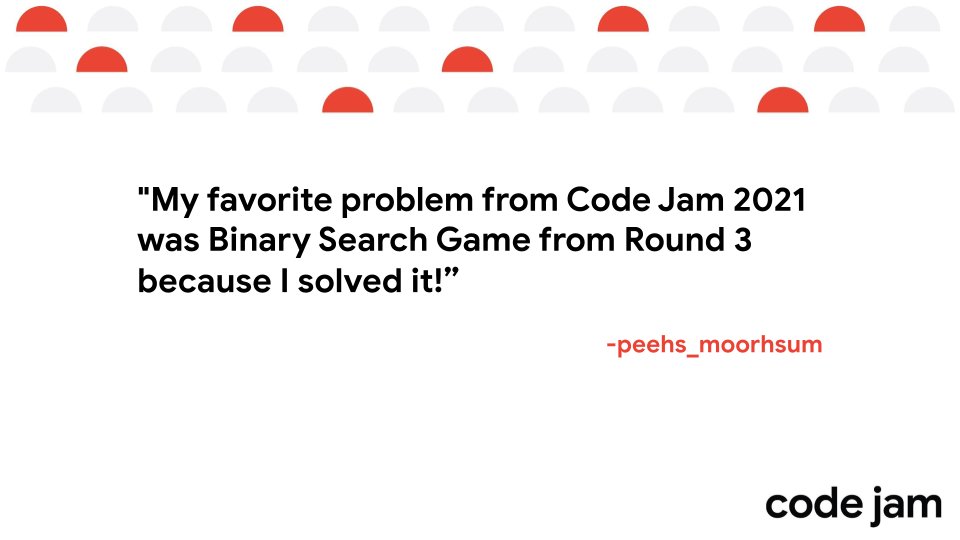 Google's Coding Competitions on Twitter: "Introducing our next 2021 #CodeJam finalist, peehs ...