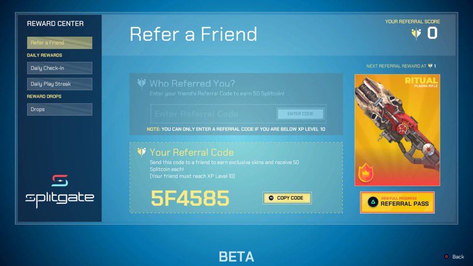 SplitGate Referral on Twitter: "Use code “5F4585” for 50 free Splitcoins to use in the shop for ...