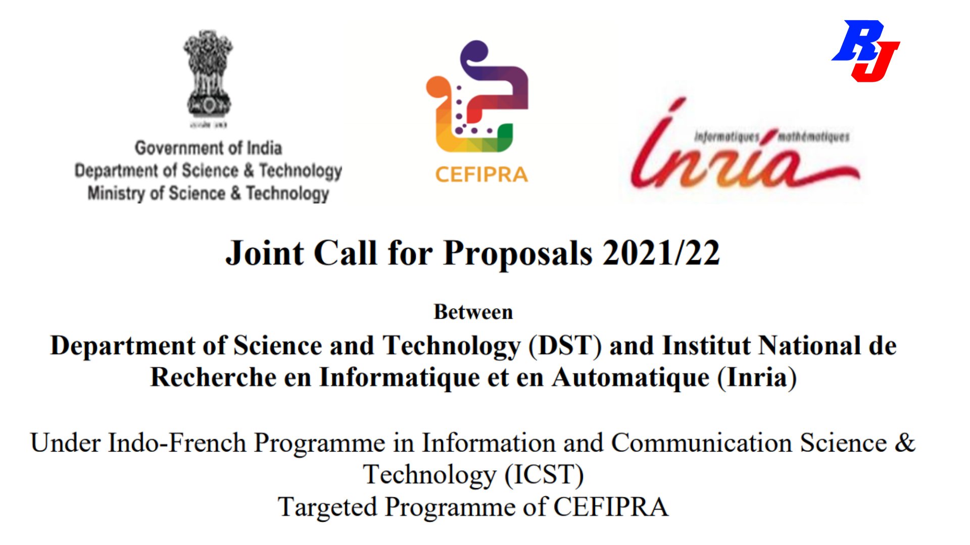 Joint Call for Proposals 2021/22 Under Indo-French Programme