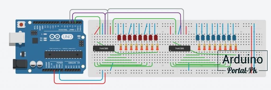 Arduino проекты и ЧПУ на portal-pk.ru on Twitter: "#Урок 3 - Подключаем 2 сдвиговых регистра к # ...