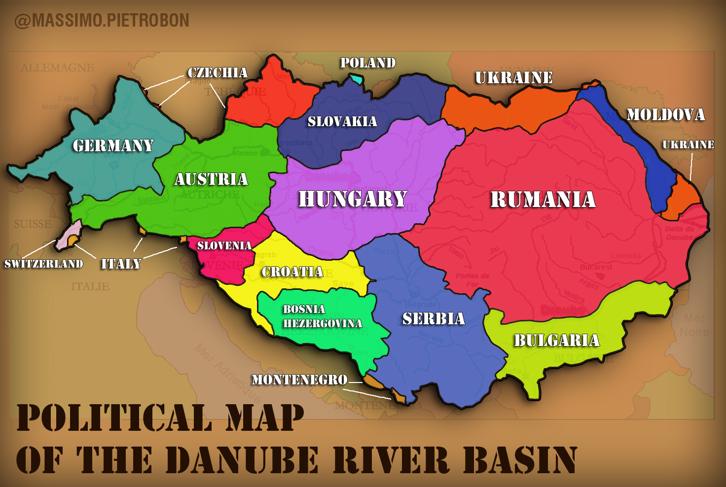Danube River Location On World Map