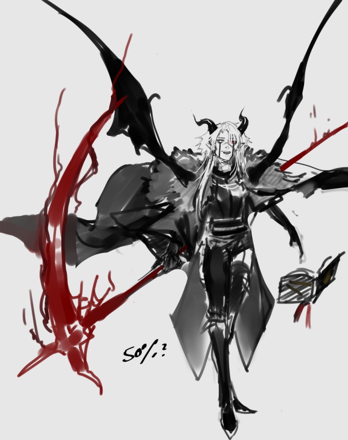 ankou 殭屍 on Twitter: "Doodled some concepts for her devil form at 80% and 50% respectively. She ...