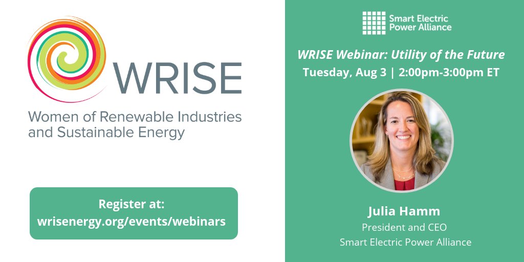 Smart Electric Power Alliance (SEPA) on Twitter: "Join @JuliaHamm, @KamajRecruits & @WRISEnergy ...