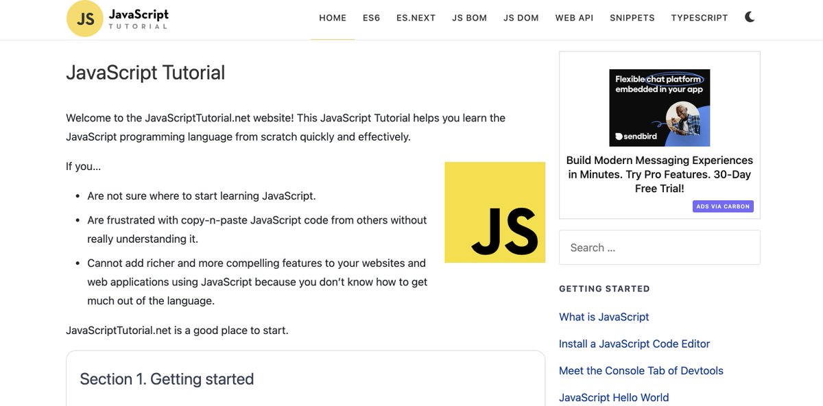 7 Awesome Sites For Front-End Developers to Learn JavaScript Thread 🧵👇 ...