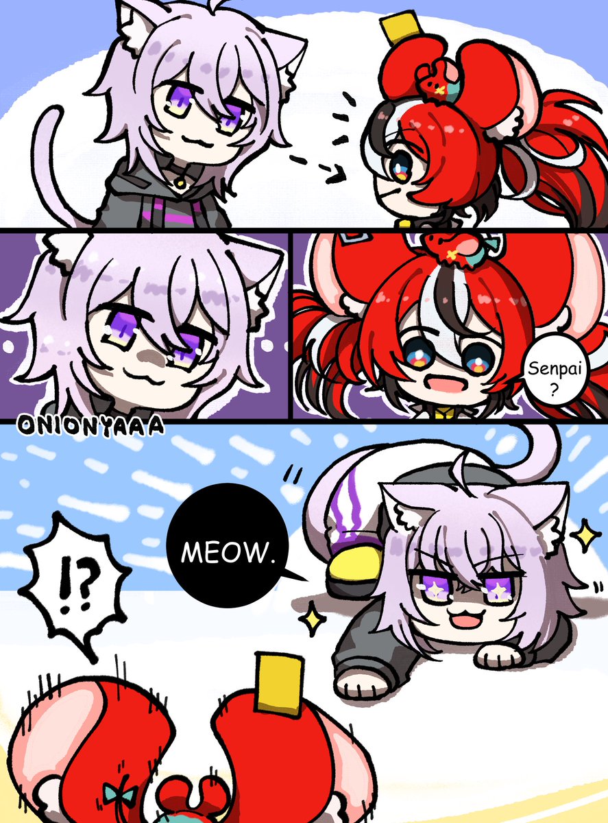 「Cat senpai and Rat kouhai. #holoCouncil #ホロライブ #hololiveEngl」Onionyaa ...