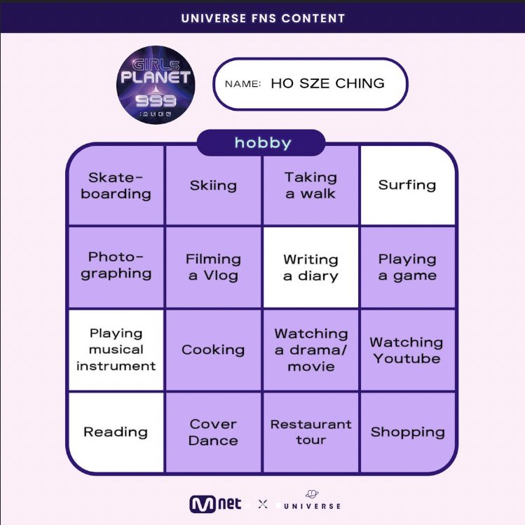 ho sze ching pics on Twitter: "FNS update #HoSzeChing #何思澄 #걸스플래닛999 #GirlsPlanet999…