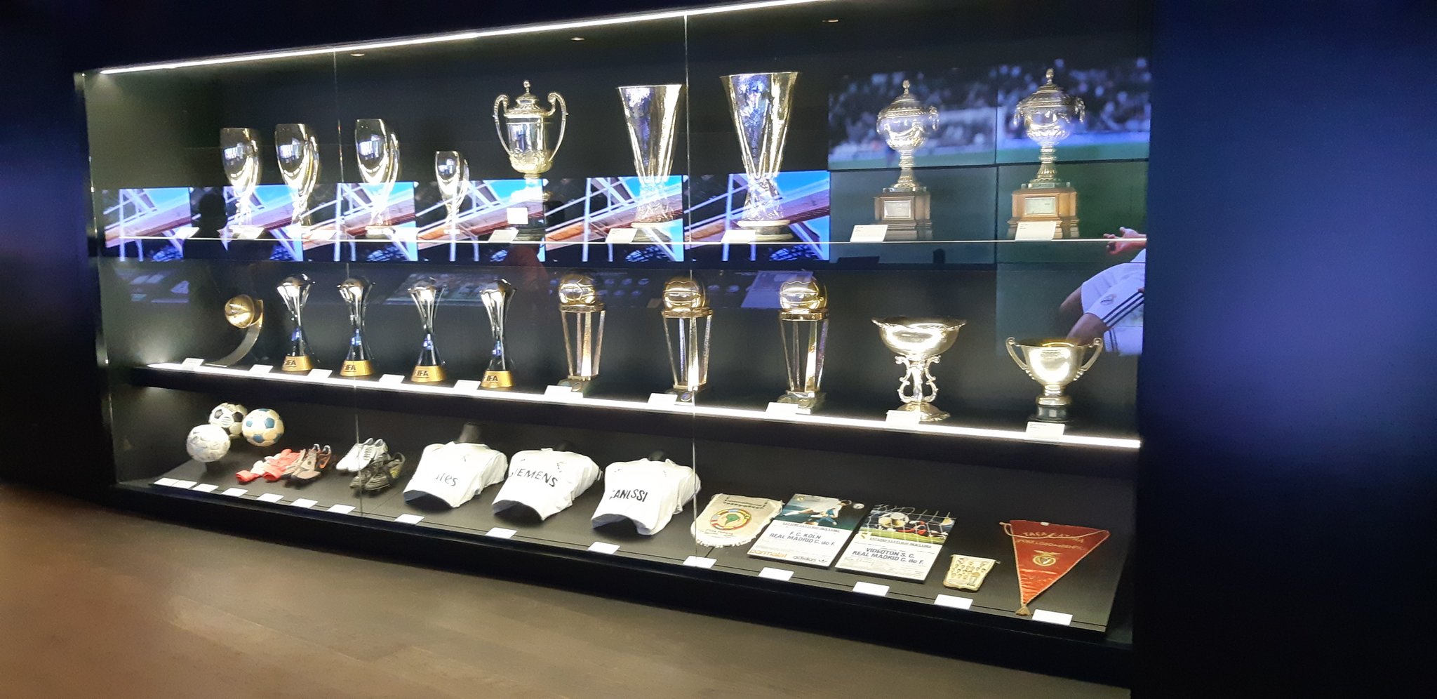 Vitrina De Trofeos Del Real Madrid Trophy Exhibition Hi Res Stock