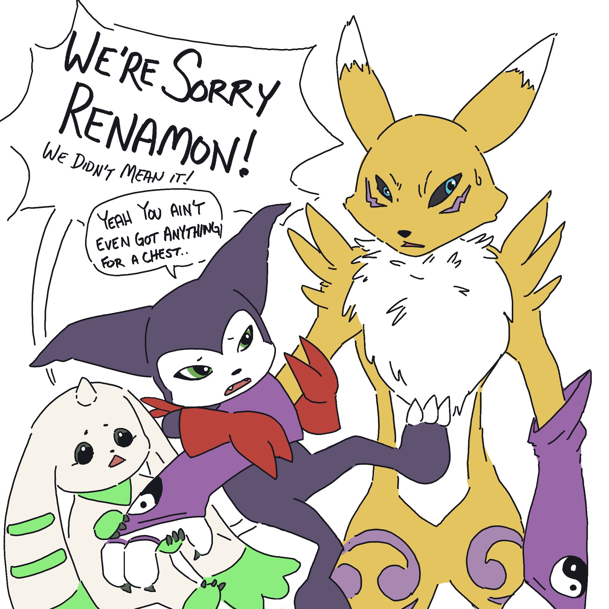 Renamon And Impmon Cat, Impmon, Renamon, Whiskers, Artist, Art Museum,