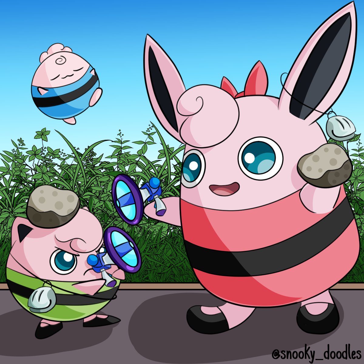 Wigglytuff And Jigglypuff