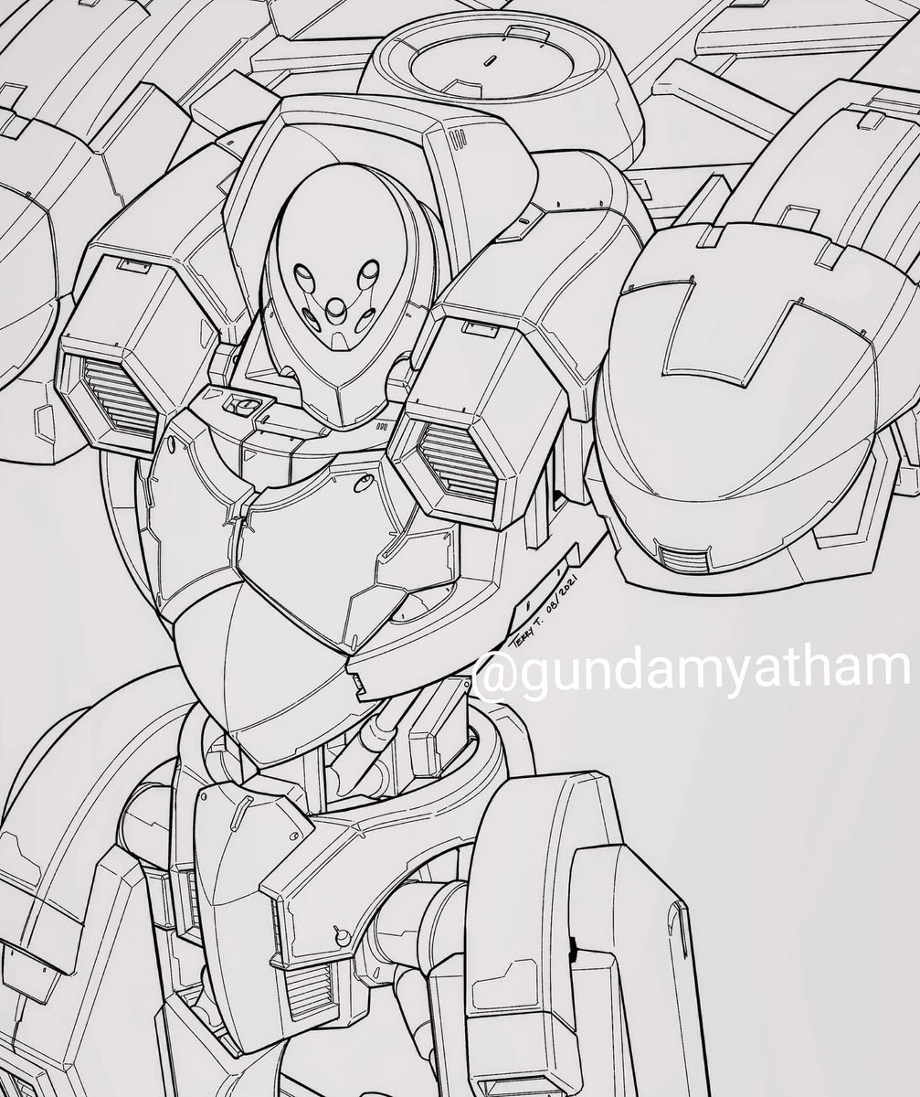 「Tallgeese commission work in progress - pencil sketch done ...
