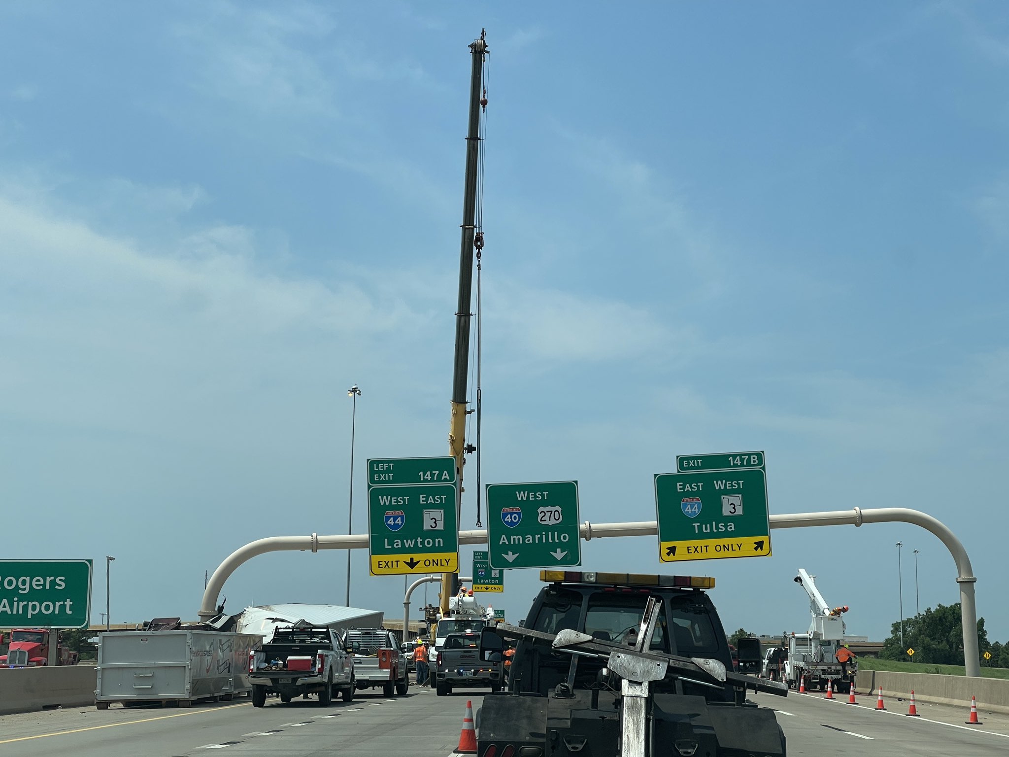 Highway Left Exit Sign