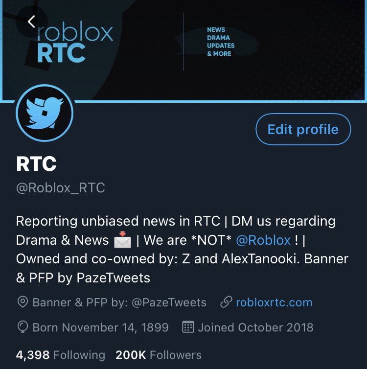 RTC @Roblox_RTC Timeline, The Visualized Twitter (Analytics)