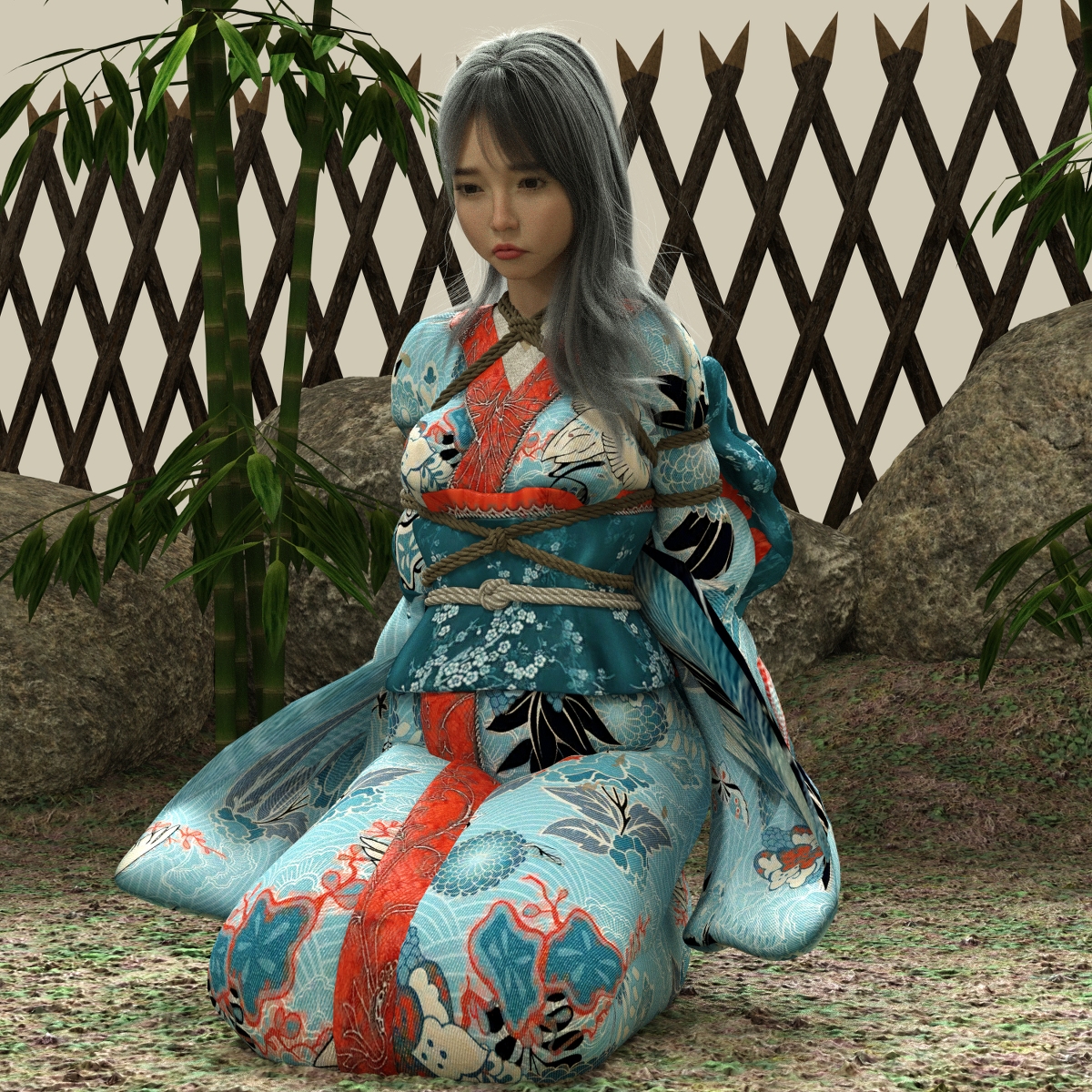 Captured Princess on Twitter: "[R-18G] 捕らえられた町娘#01 #DAZ-Studio #緊縛着衣 #女囚縛り #処刑 https://t.co ...