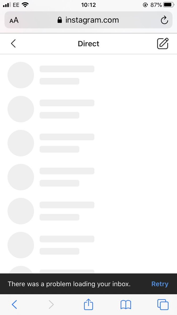 Instagram Error Message