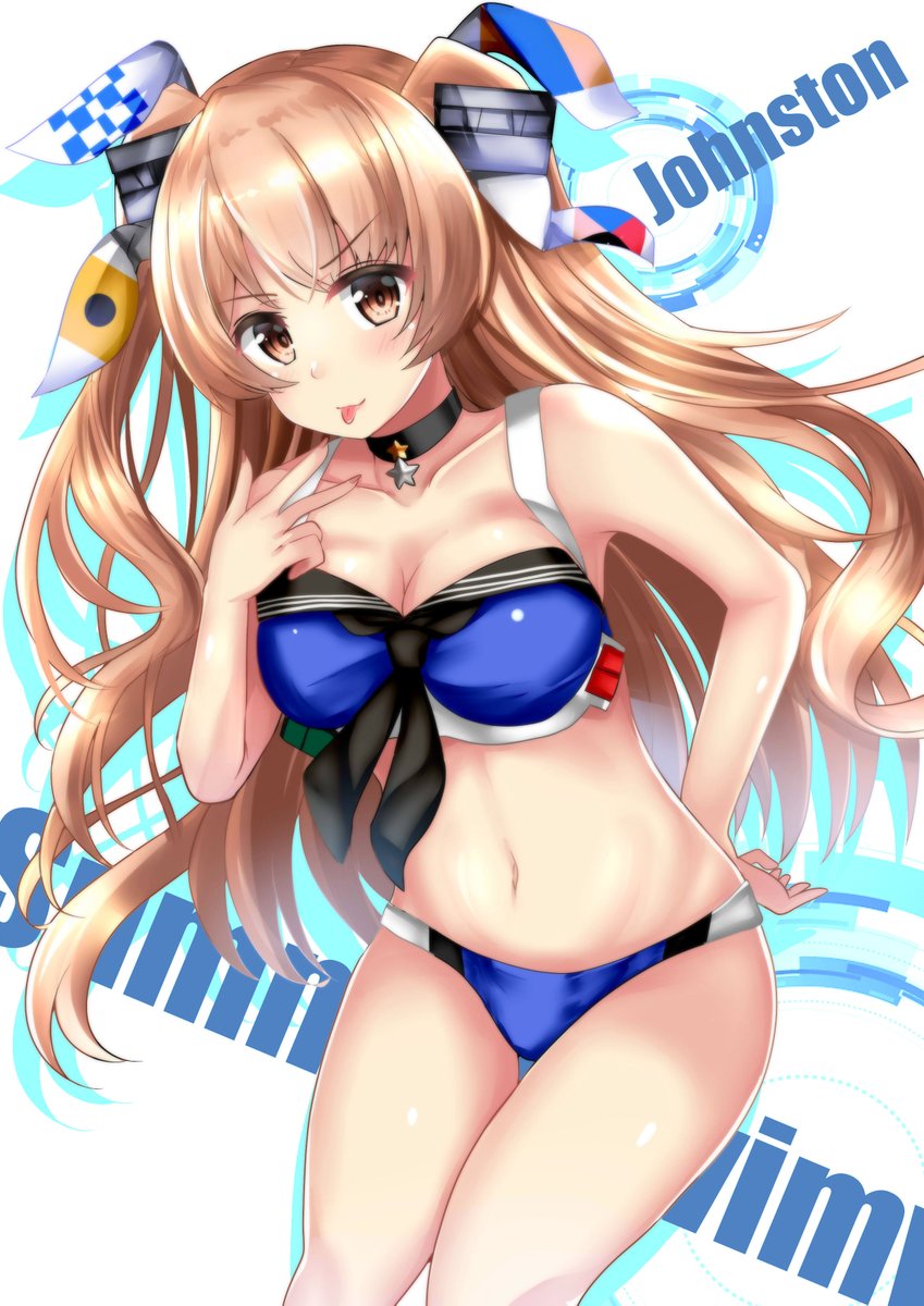 艦これ「水着のジョンストンちゃん🏖️🥤 #艦これ 」|火村 モリタカ＠/5月COMITIA144（B51a)/その次は神戸かわさき10のイラスト