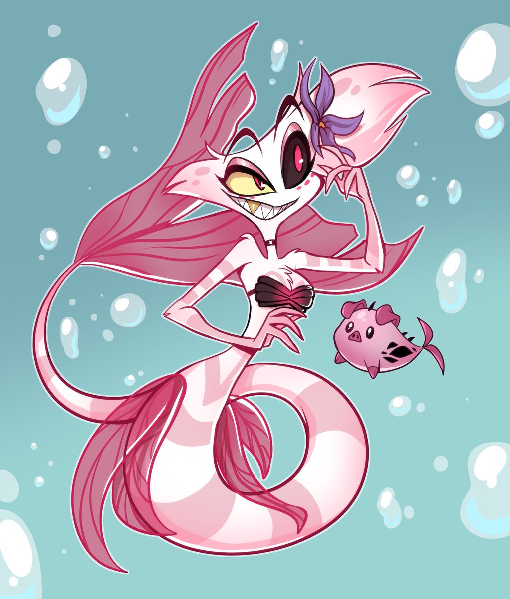 「Angel Dust Mermaid! Patreon stream reque」|Madelezabeth Artsのイラスト