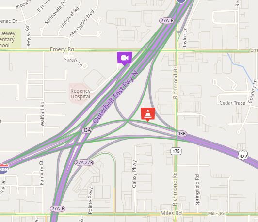 Solon, OH Road Conditions with Driving and Traffic Flow ...