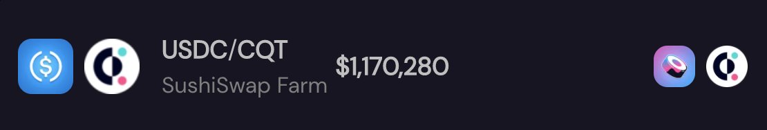Cqt Usdc Tvl On The Sushi Onsen Program Has Surpassed 1m Within A