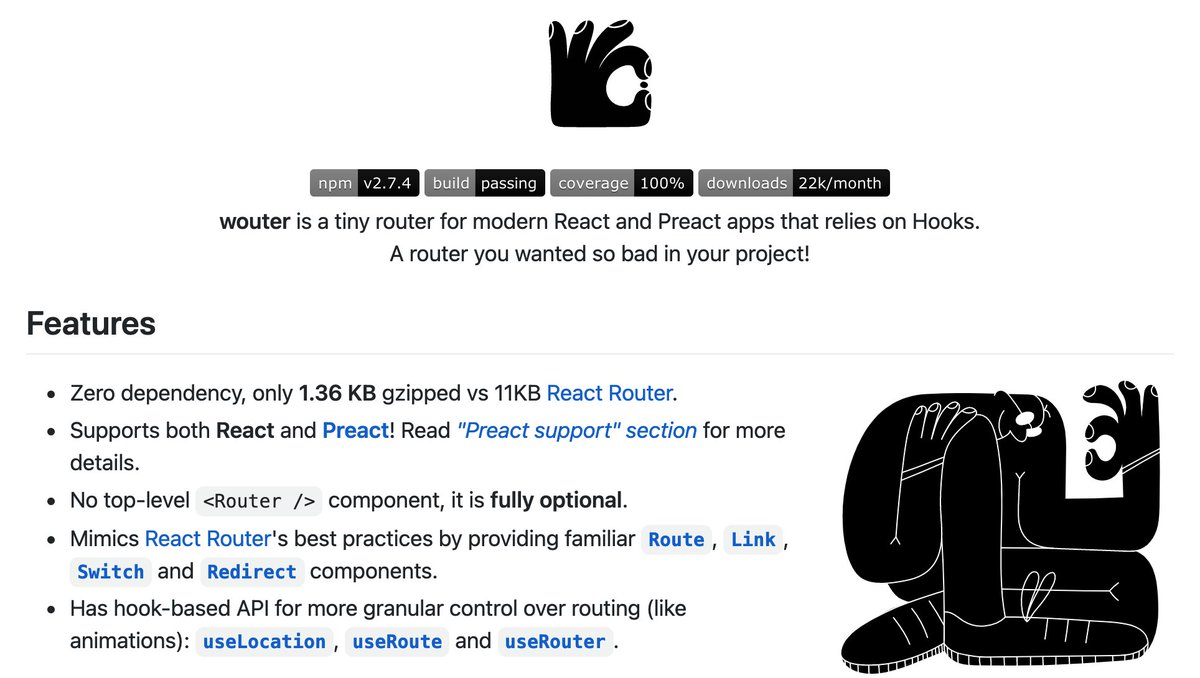 Miguel Ángel Durán on Twitter: "Wouter. 🔀 React Router pero después de hacer la operación bikini ...